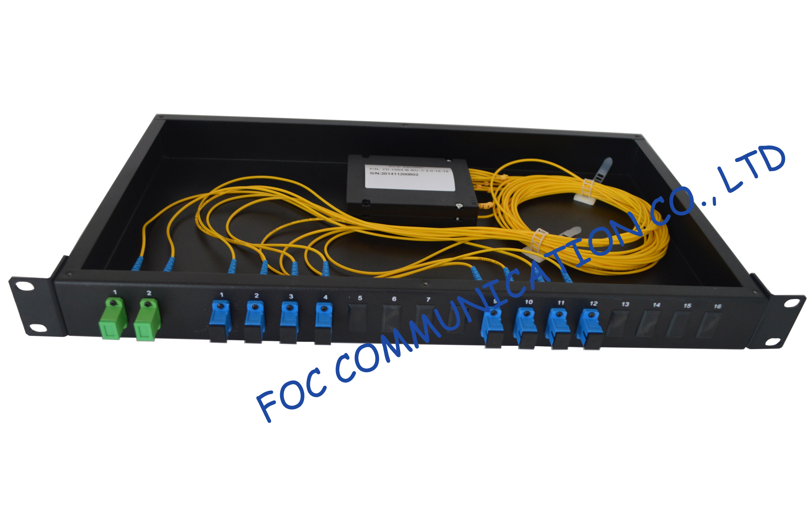 Rack Mount Fiber plc splitter module For Telecommunications , SC / UPC ...
