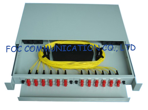 Sliding Fiber Optic Patch Panel Rack Mount / FC 24 port patch panels ...